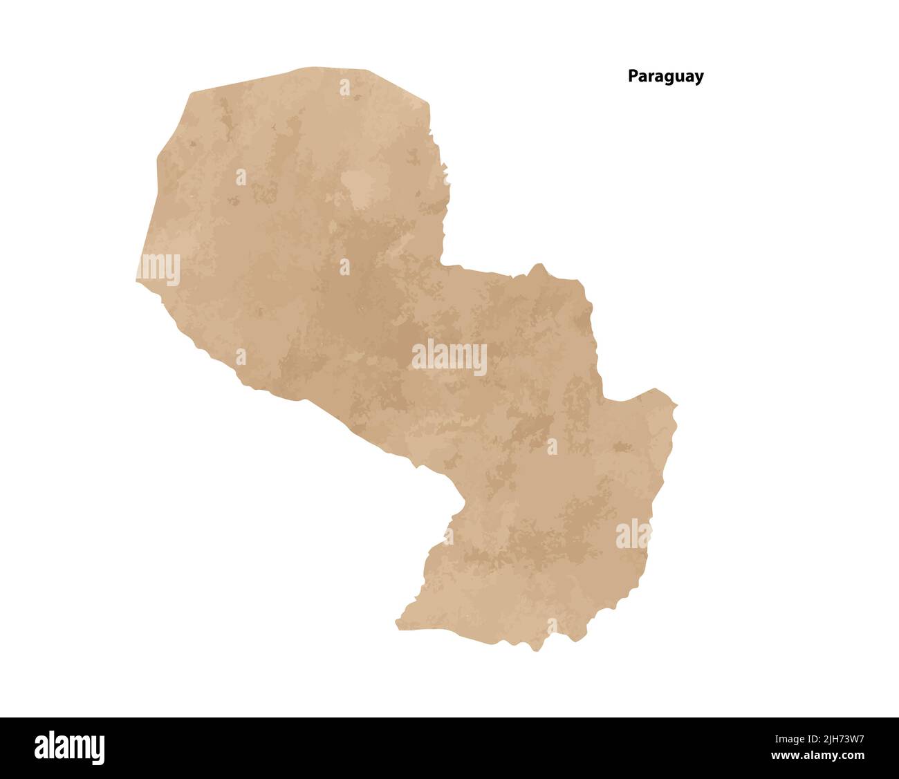 Old vintage paper textured map of Paraguay Country - Vector ...