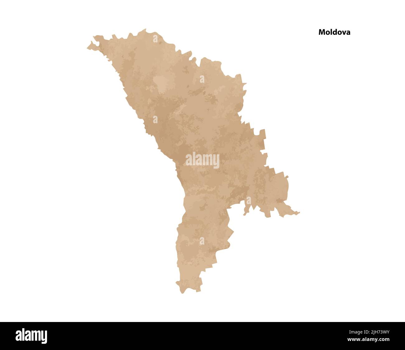 Old vintage paper textured map of Moldova Country - Vector illustration ...