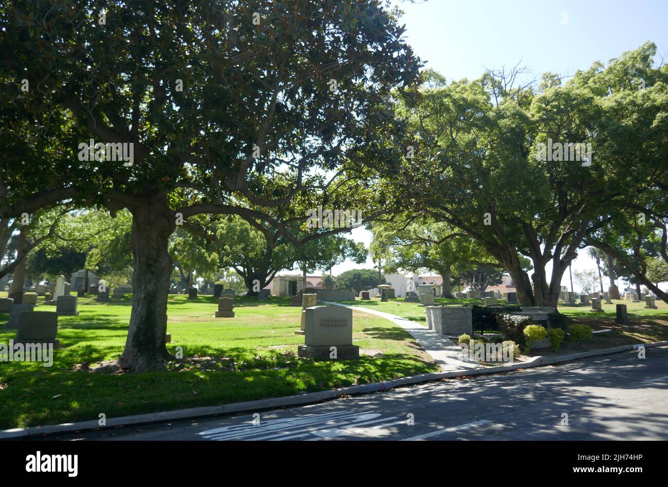 Inglewood, California, USA 13th July 2022 Inglewood Park Cemetery on ...