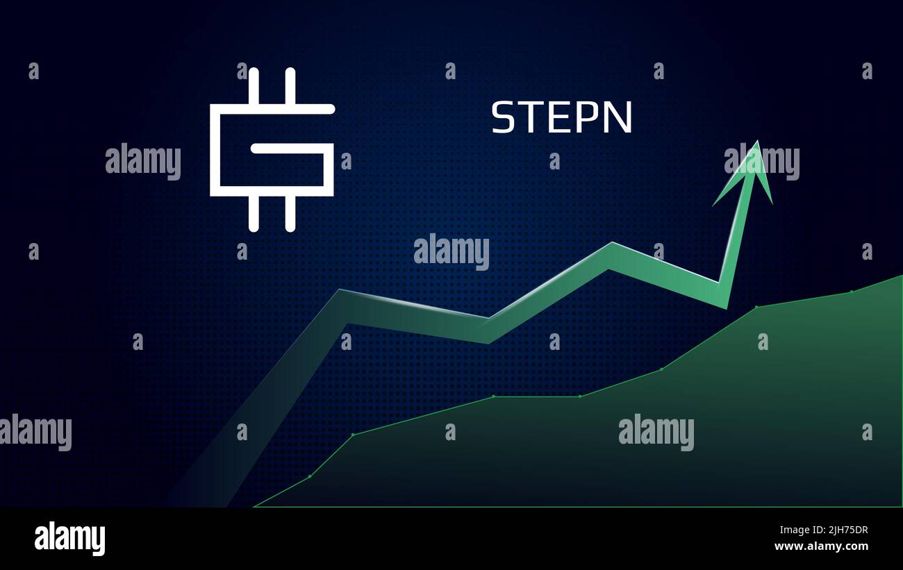 Stepn coin GMT in uptrend and price is rising. Crypto coin symbol and ...