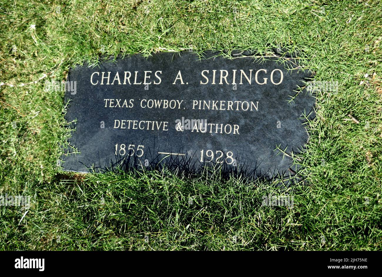 Inglewood, California, USA 13th July 2022 Charles A. Siringo's Grave at ...