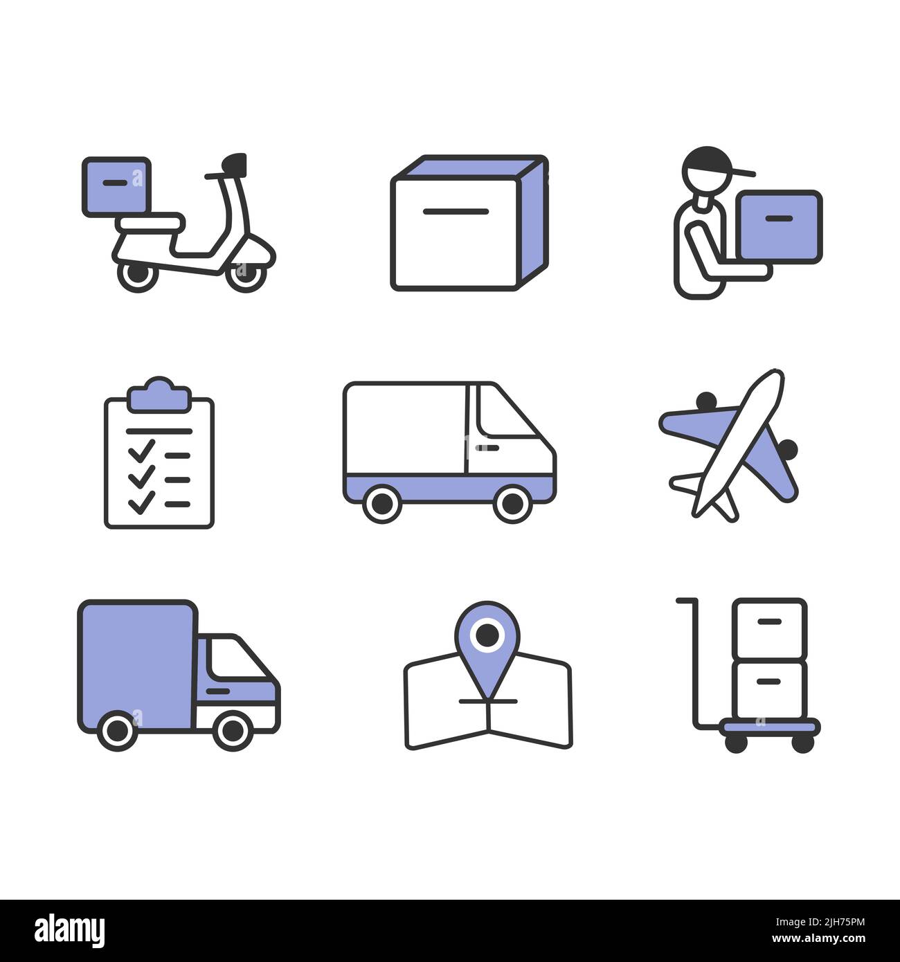 Set delivery parcel icons Cut Out Stock Images & Pictures - Alamy