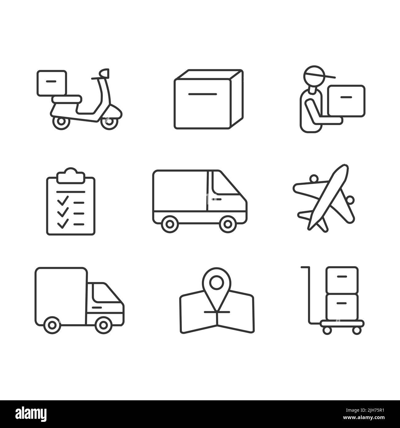 Set delivery parcel icons Stock Vector Images - Alamy