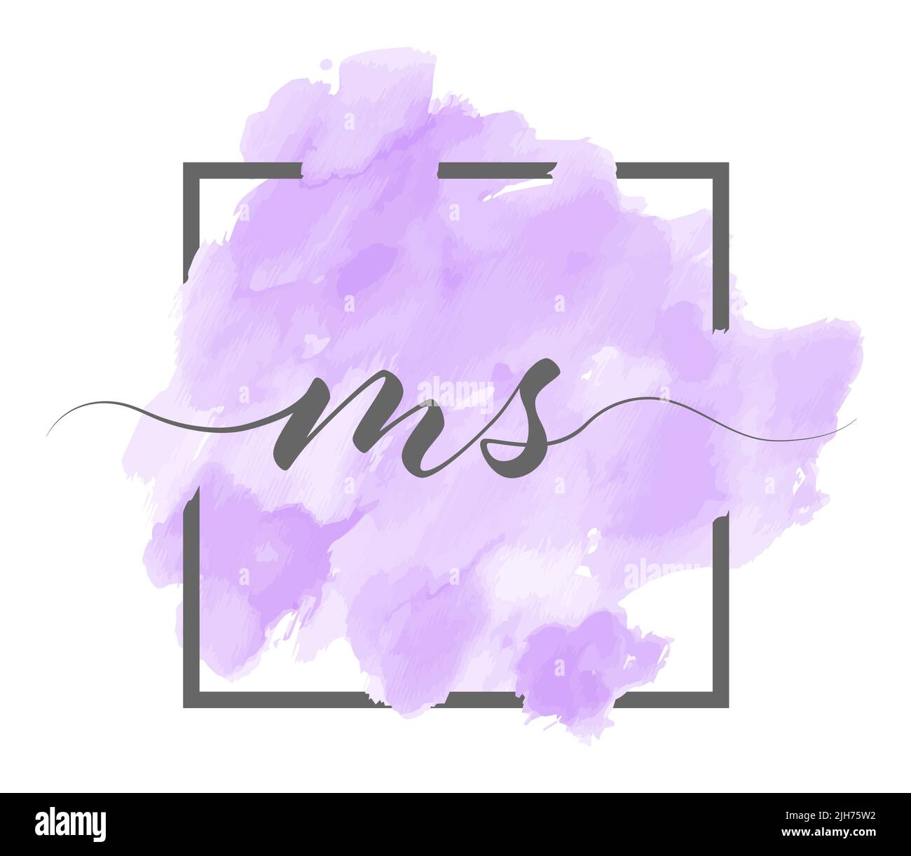 Calligraphic lowercase letters M and S are written in a solid line on a ...