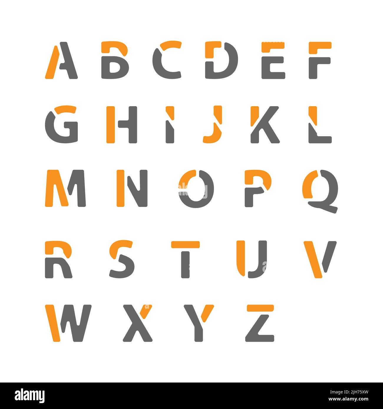 Creative alphabet. a set of alphabet letters for application, education ...