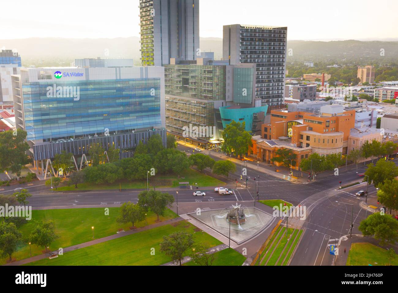 Adelaide, Australia, seen from Victoria Square at Angas St and King ...