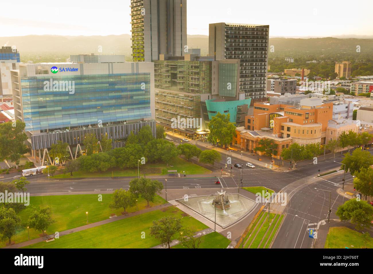 Adelaide, Australia, seen from Victoria Square at Angas St and King ...