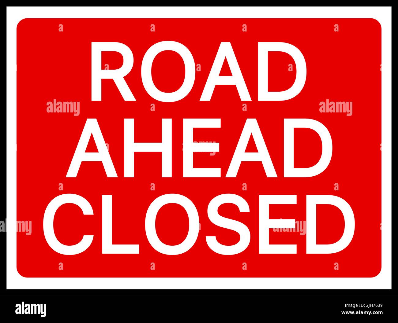 Typical Road Ahead Closed Traffic black and red and white road highway ...