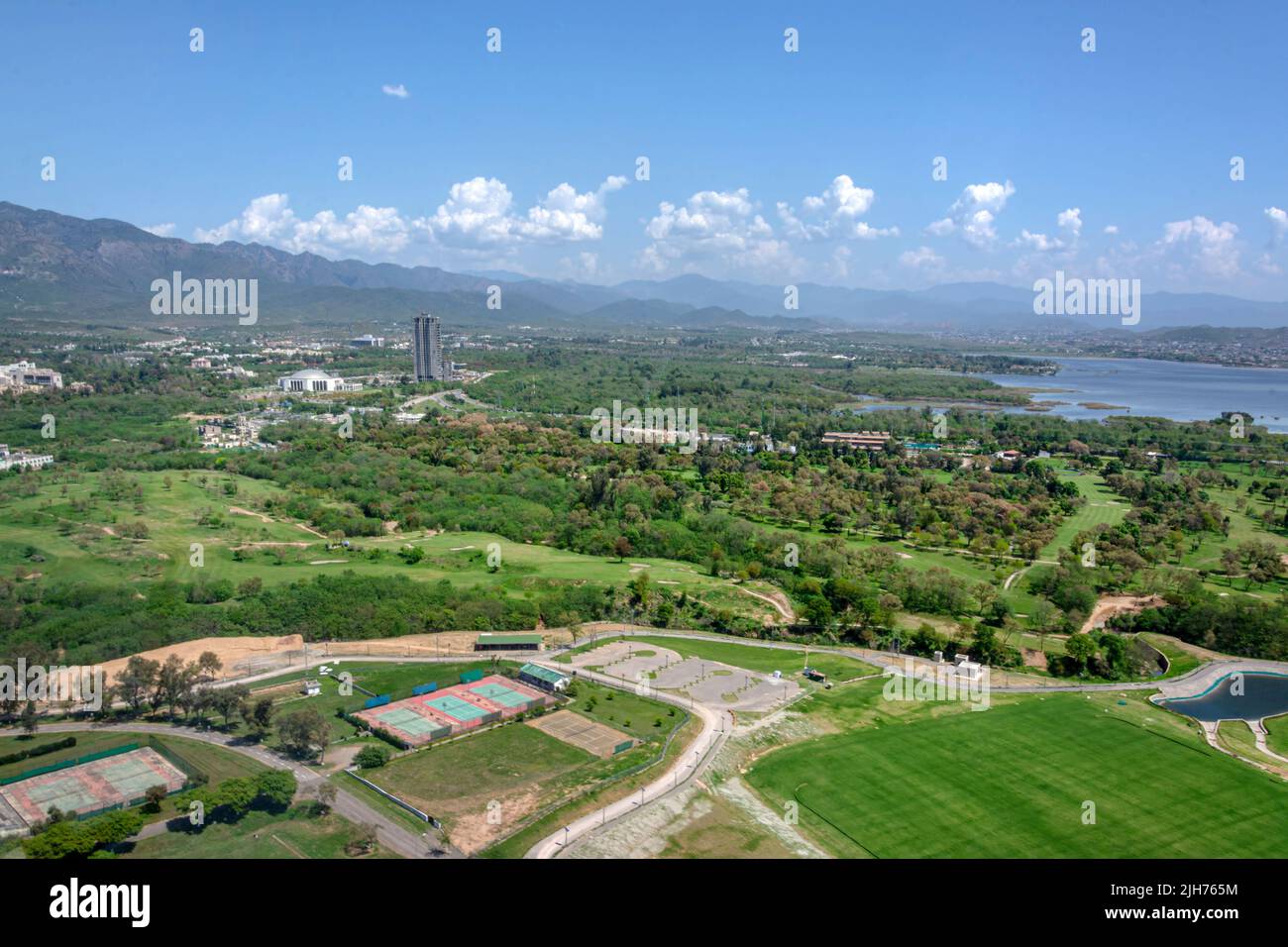 aerial vew of islamabad , bird eye view of capital city , cityscape ...