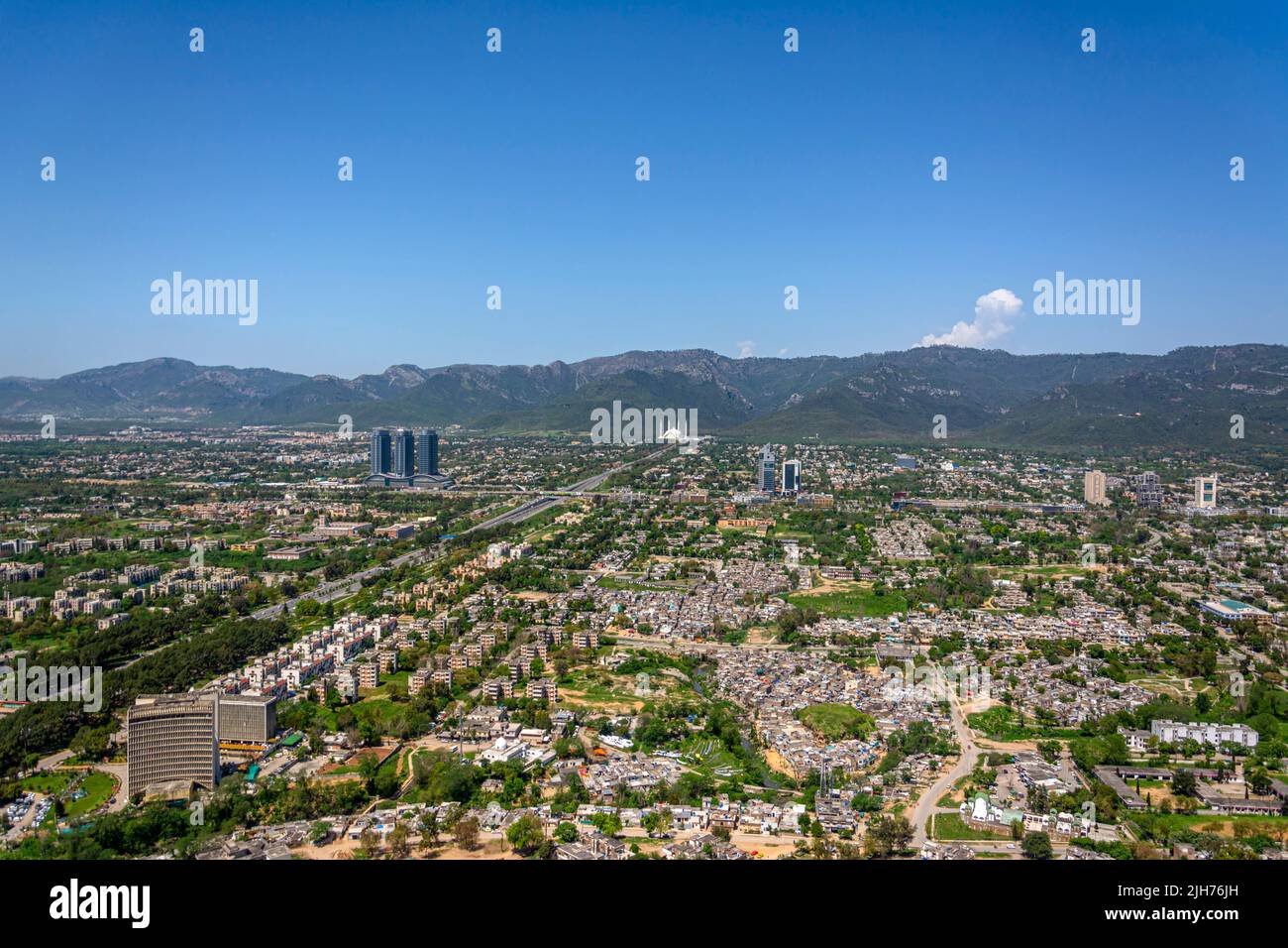aerial vew of islamabad , bird eye view of capital city , cityscape ...