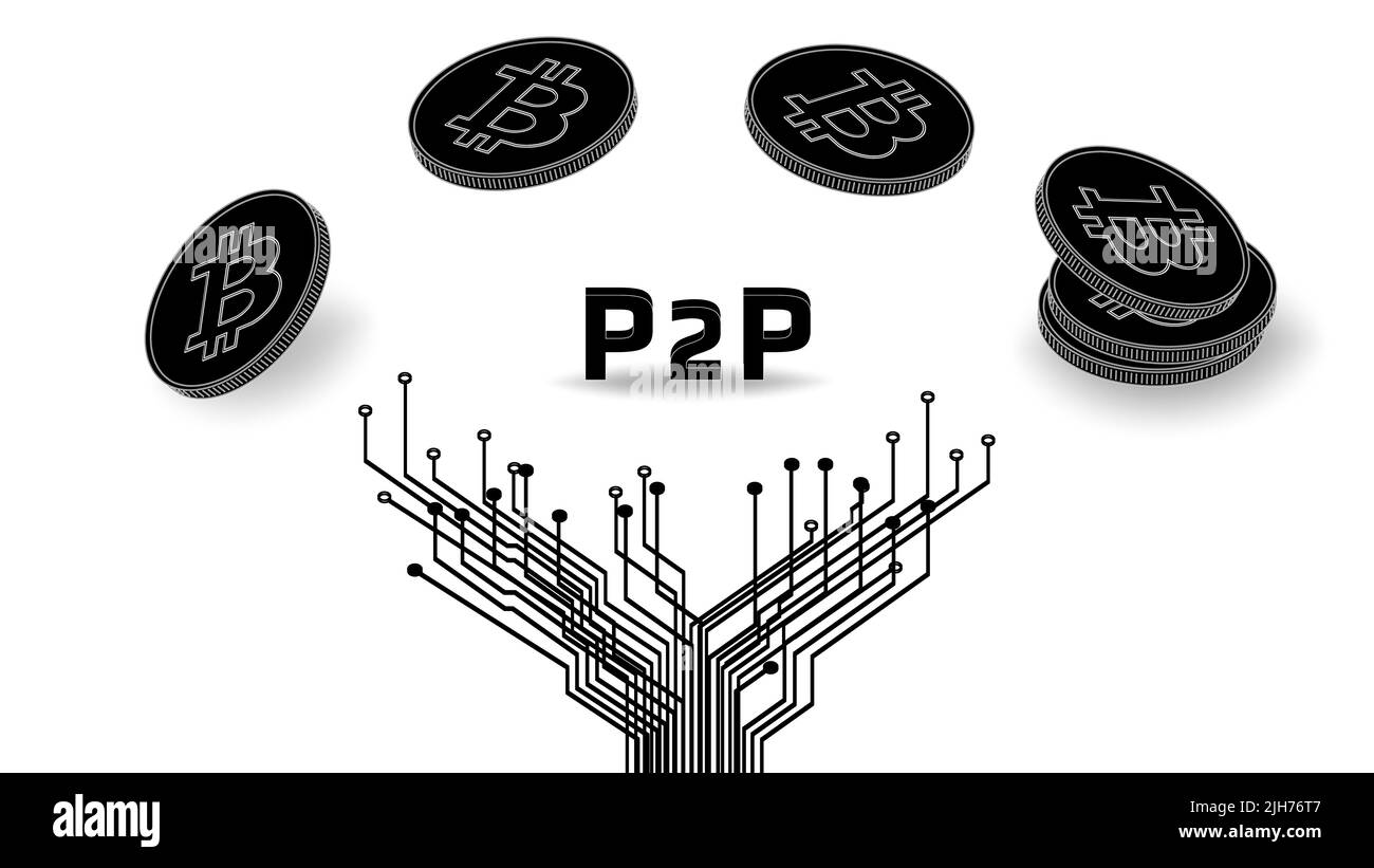 Flying BTC coins silhouette with PCB tracks isolated on white ...