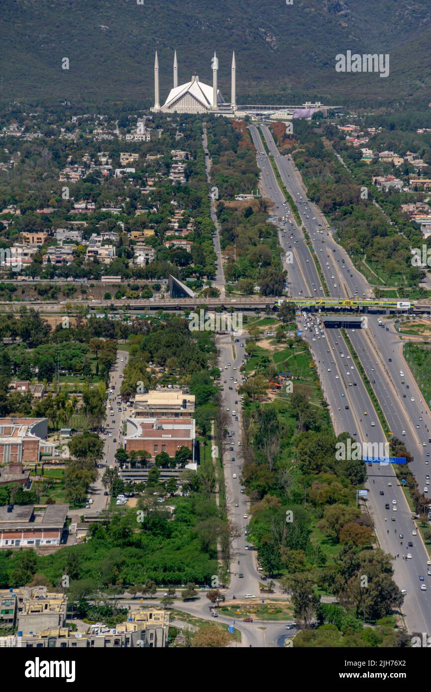 aerial vew of islamabad , bird eye view of capital city , cityscape ...