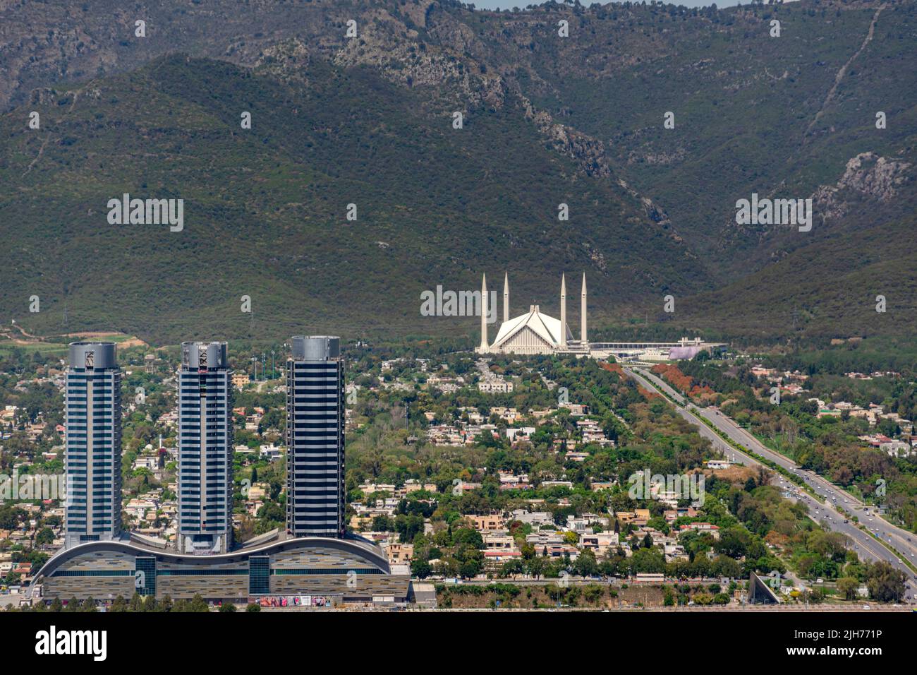 aerial vew of islamabad , bird eye view of capital city , cityscape ...