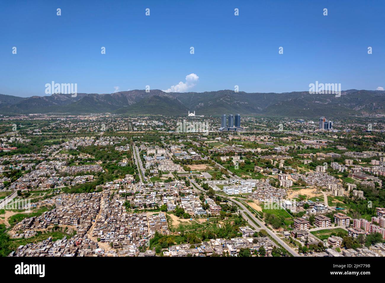 aerial vew of islamabad , bird eye view of capital city , cityscape ...
