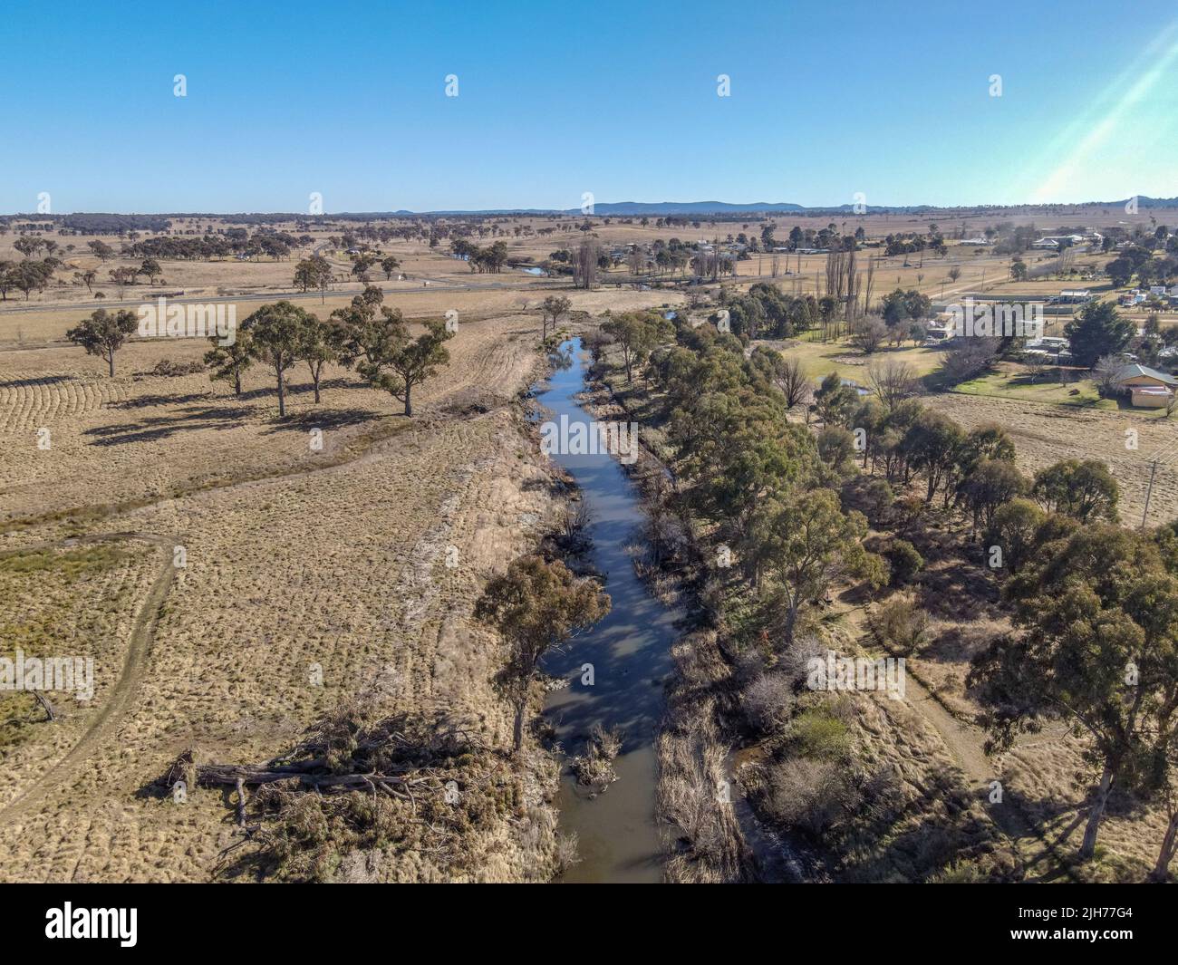 Aerial View at Deepwater, NSW, 2371, Australia, view of the town ...