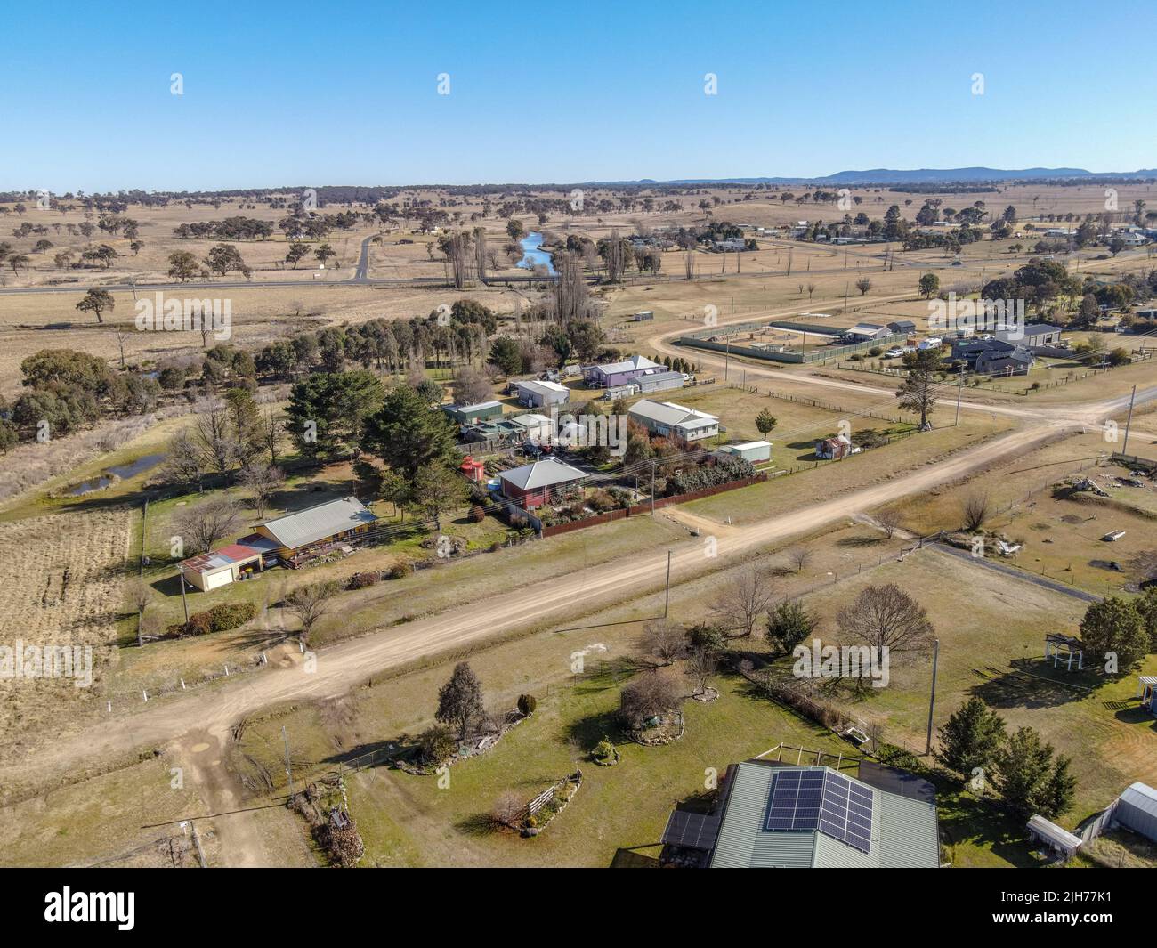 Aerial View at Deepwater, NSW, 2371, Australia, view of the town ...