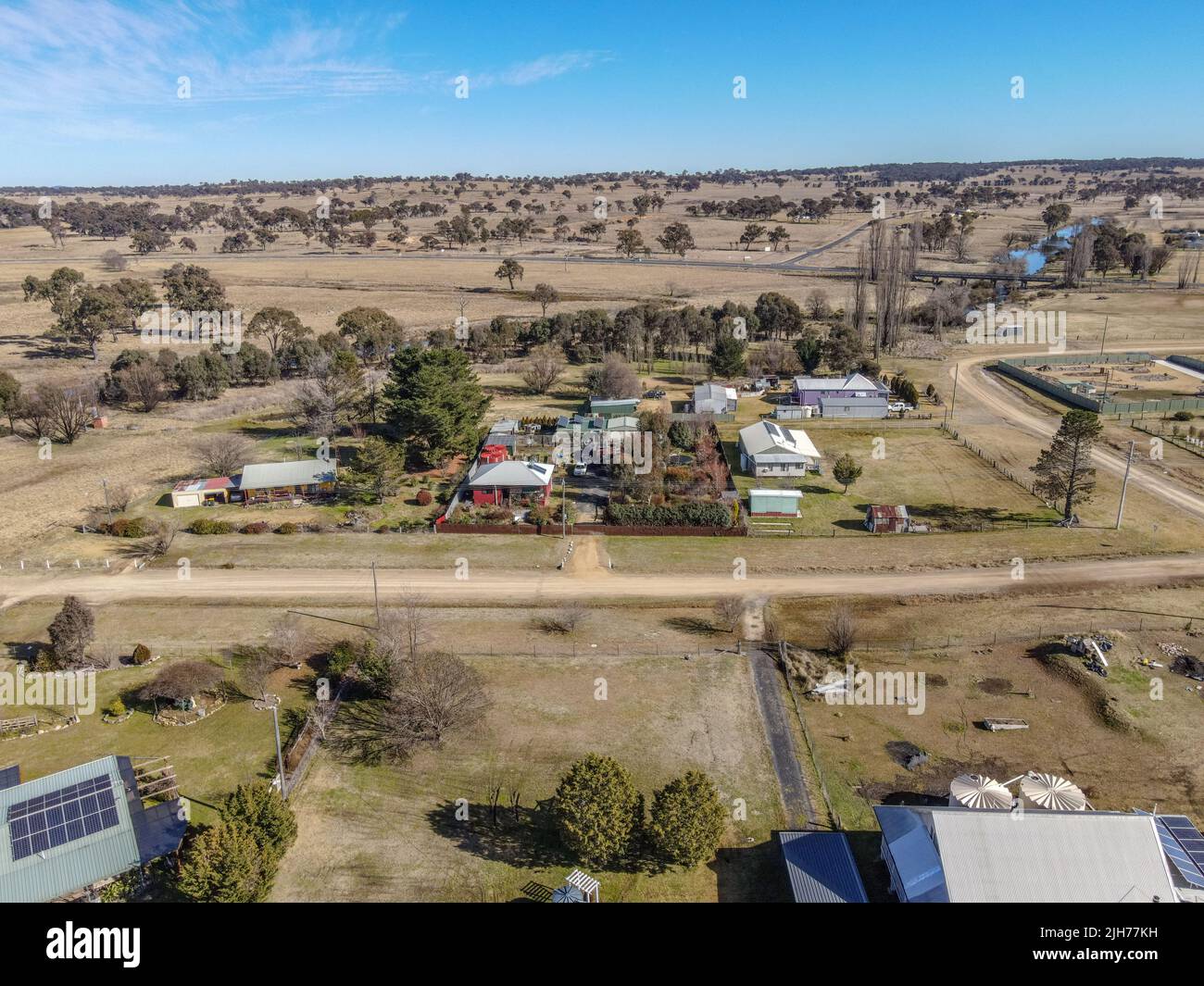 Aerial View at Deepwater, NSW, 2371, Australia, view of the town ...