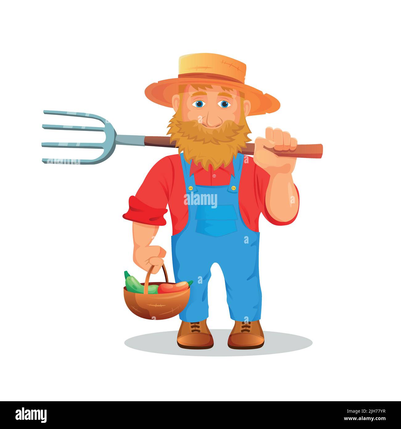 Cartoon farmer pitchfork hi-res stock photography and images - Alamy