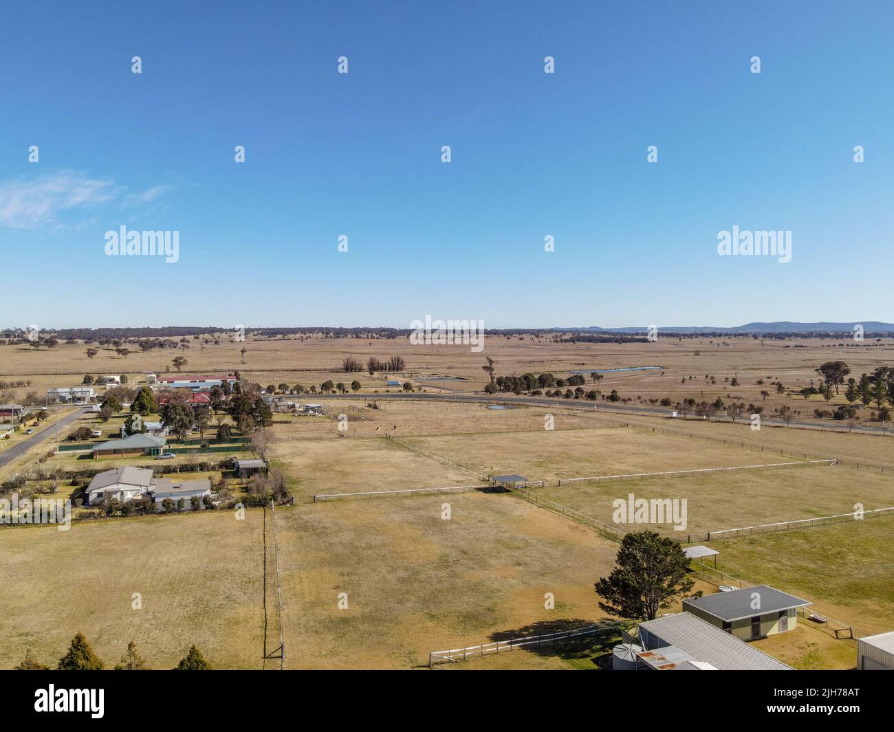 Aerial View at Deepwater, NSW, 2371, Australia, view of the town ...