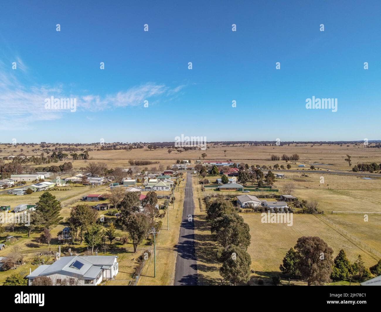 Aerial View at Deepwater, NSW, 2371, Australia, view of the town ...