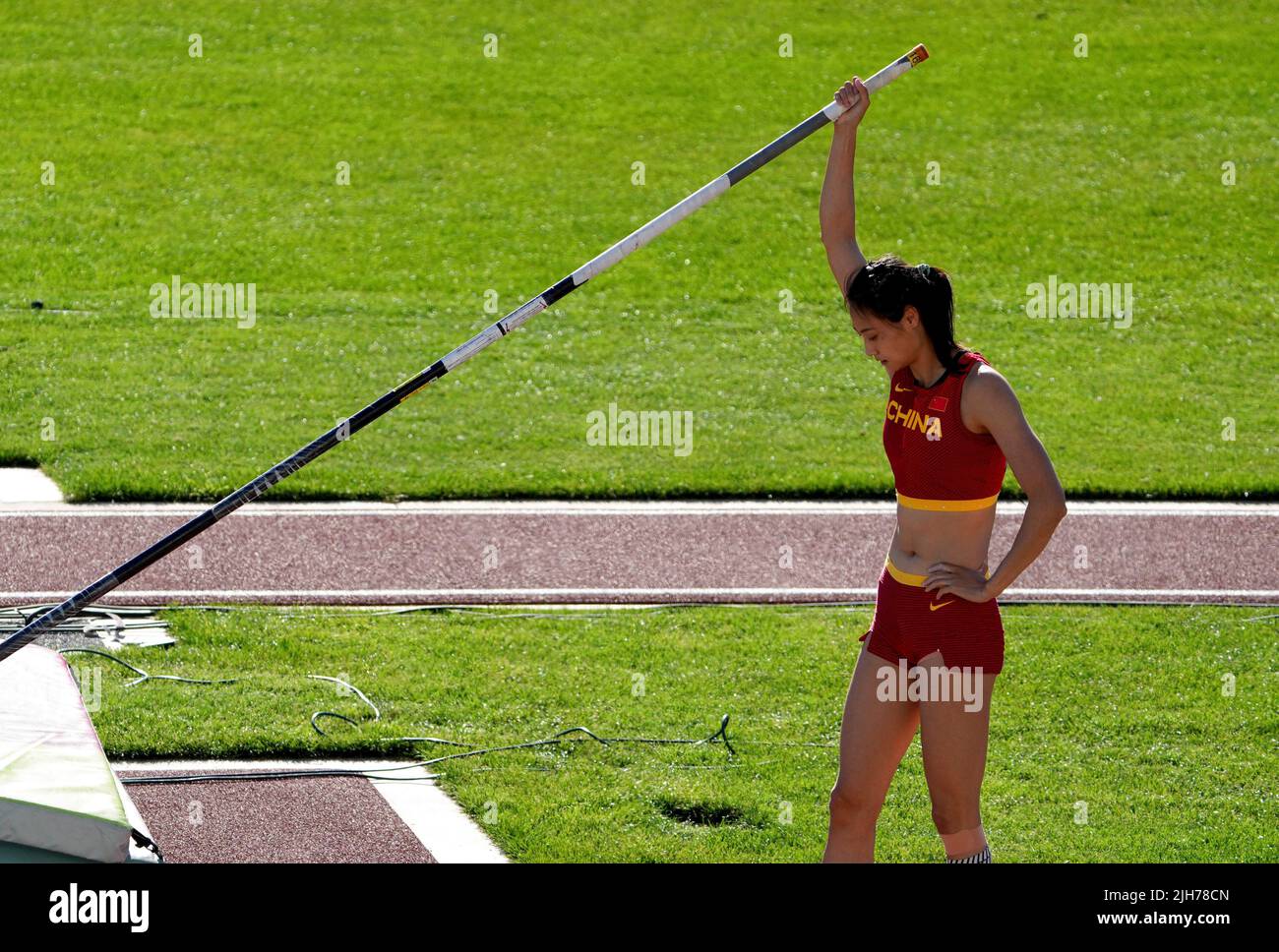 Eugene, USA. 15th July, 2022. Li Ling of China reacts during the women ...