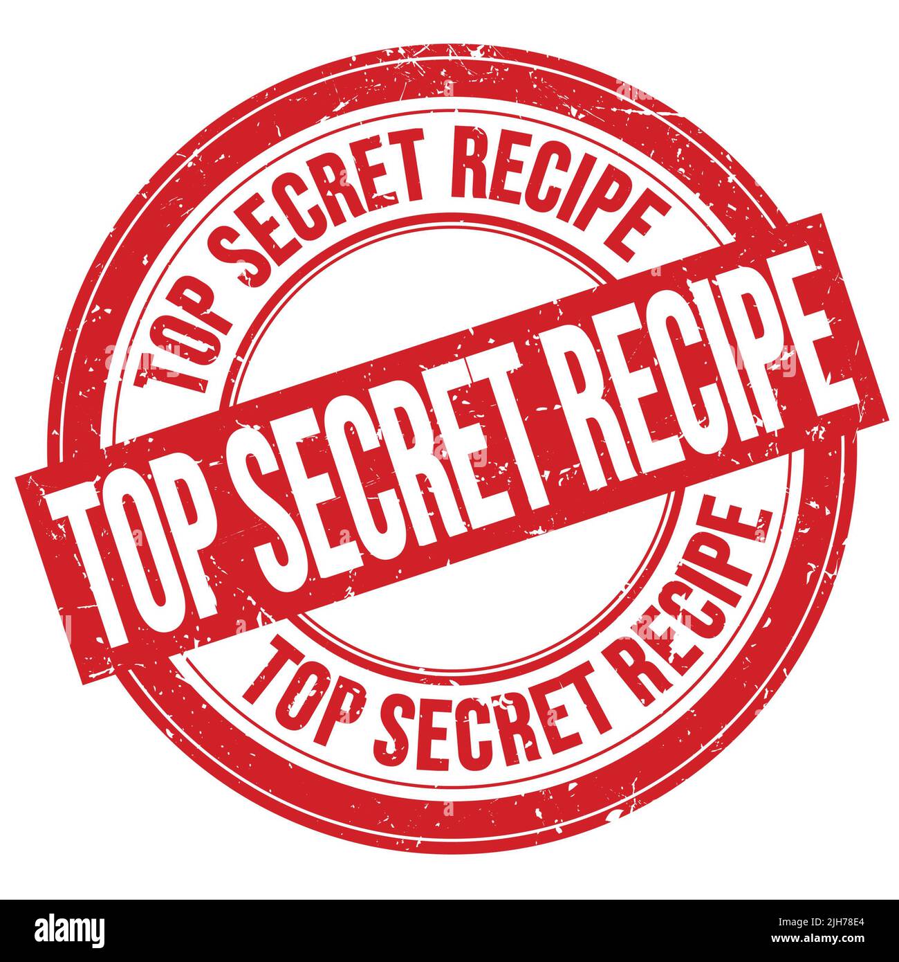 TOP SECRET RECIPE text written on red round grungy stamp sign Stock ...