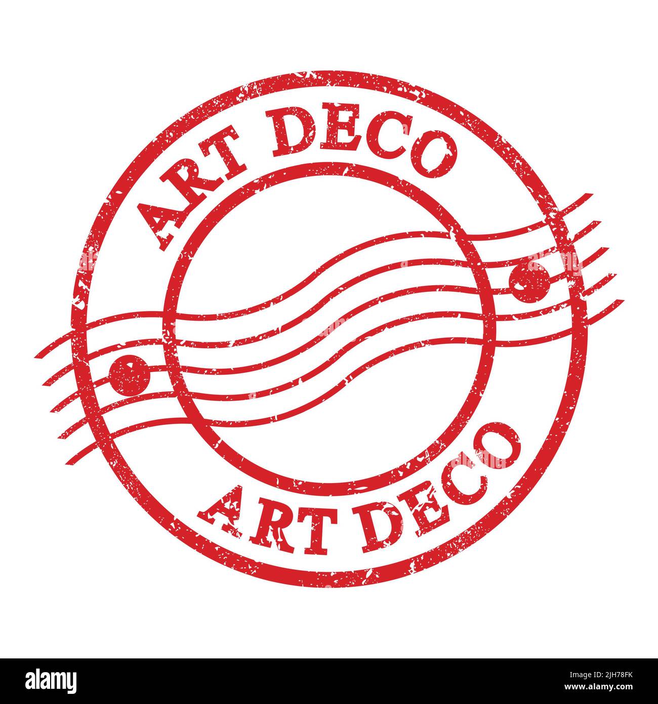 ART DECO, text written on red grungy postal stamp Stock Photo - Alamy
