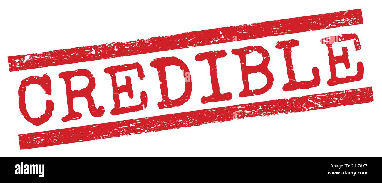 CREDIBLE text written on red grungy lines stamp sign Stock Photo - Alamy