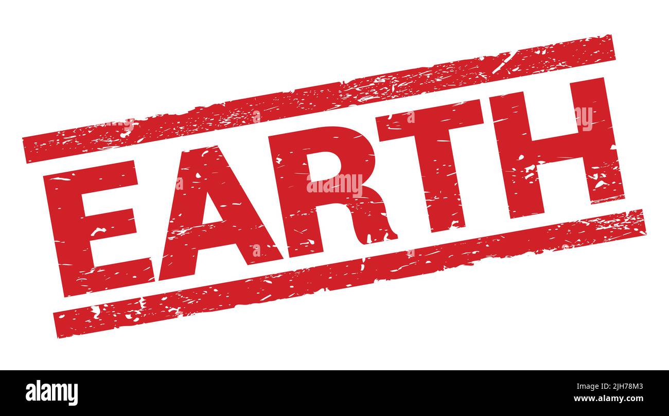 EARTH text written on red rectangle stamp sign Stock Photo - Alamy
