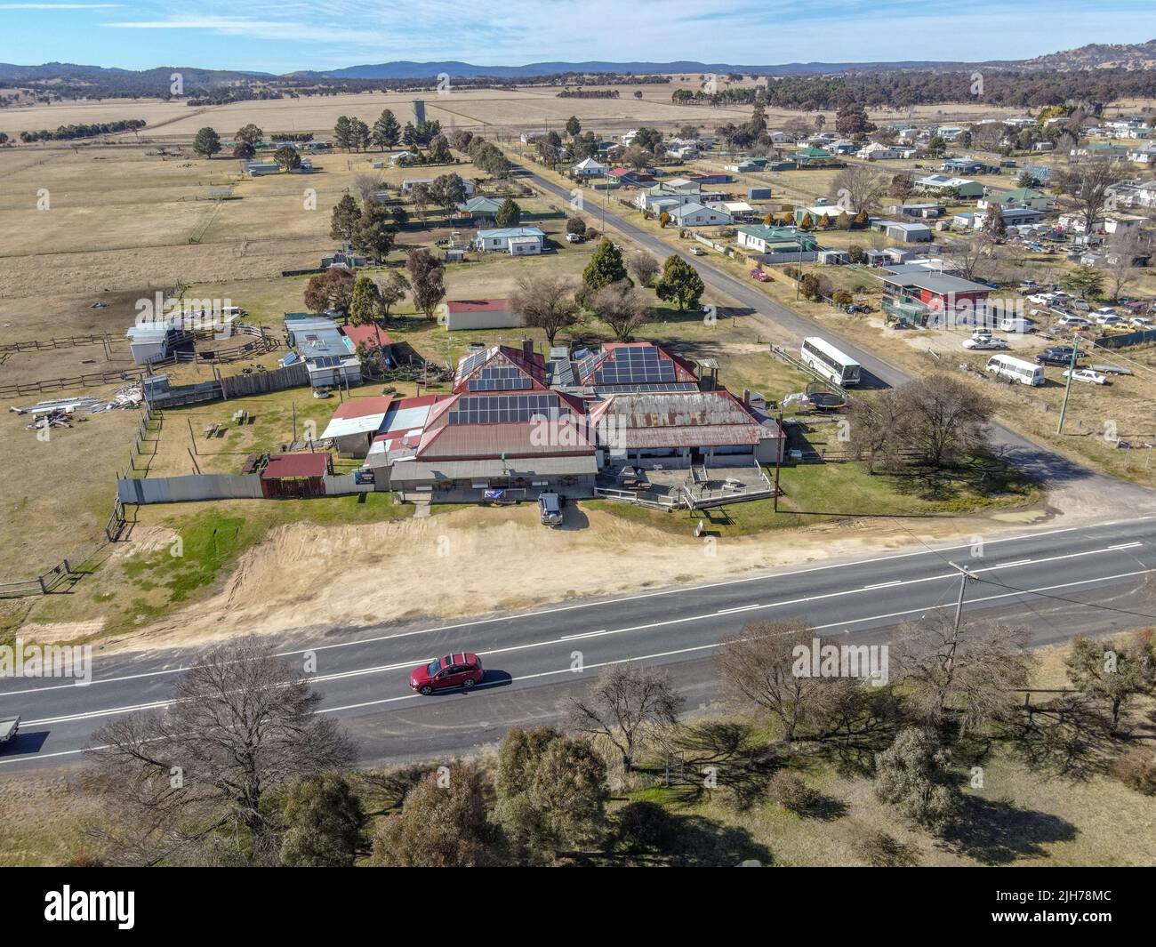 Aerial View at Deepwater, NSW, 2371, Australia, view of the town ...