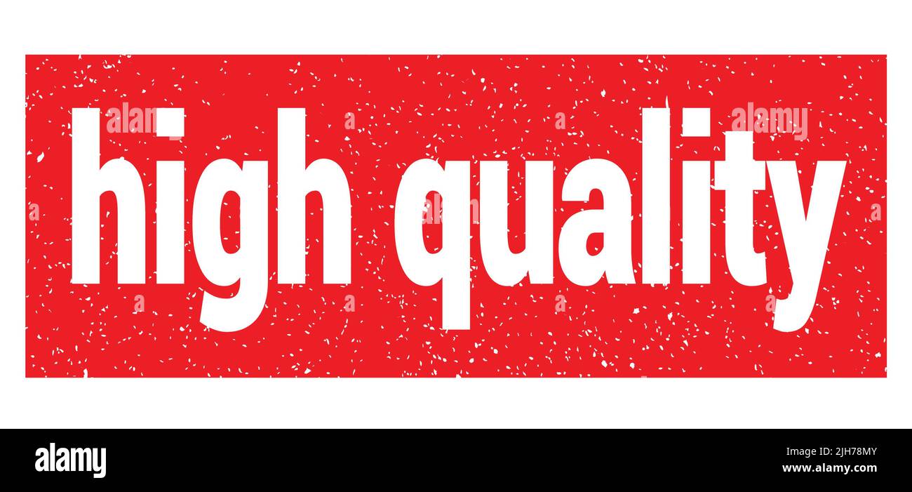 high quality text written on red grungy stamp sign Stock Photo - Alamy