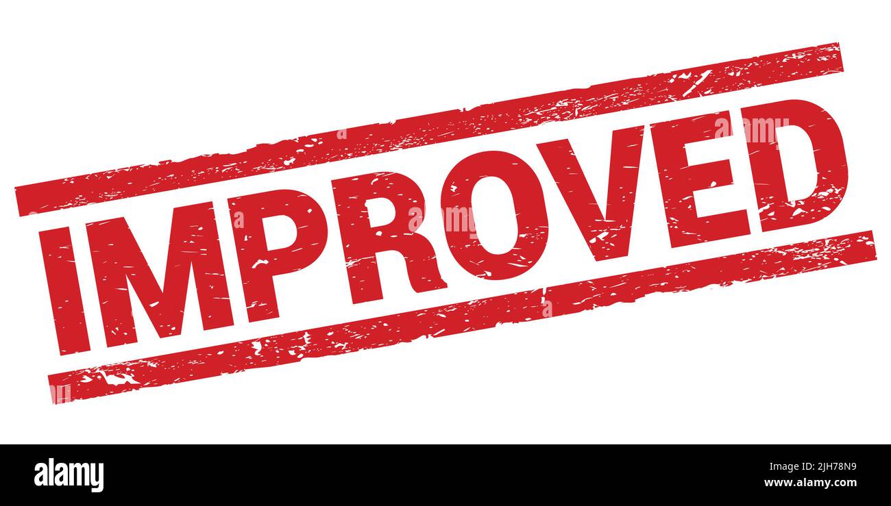 IMPROVED text written on red rectangle stamp sign Stock Photo - Alamy