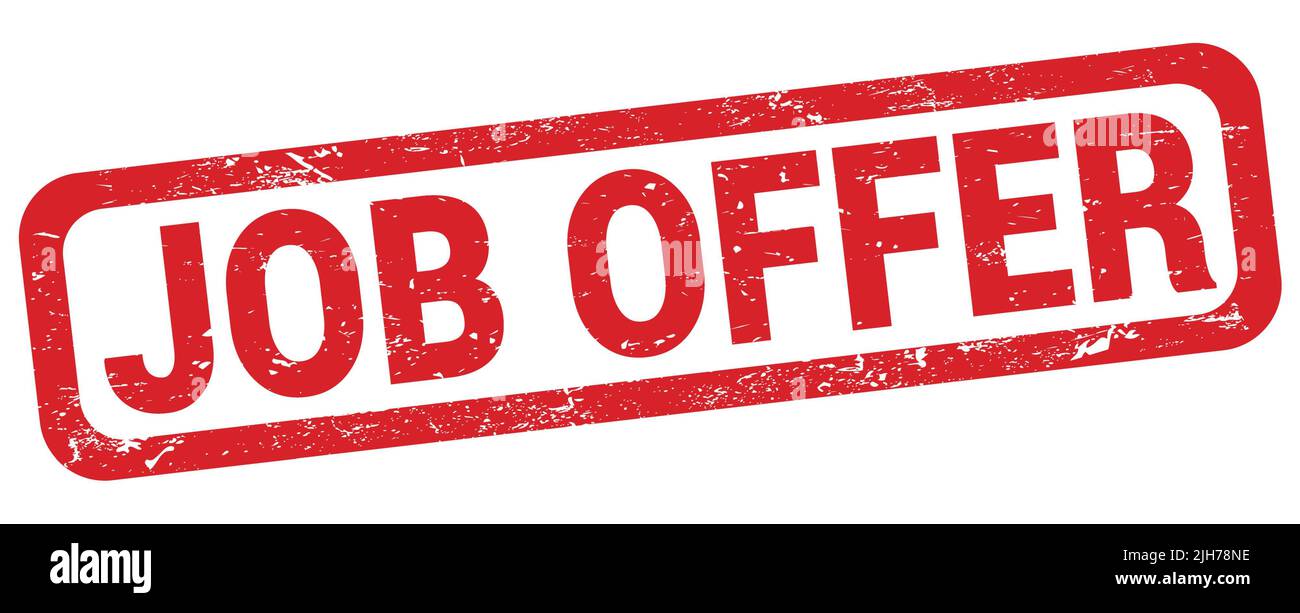 JOB OFFER text written on red rectangle stamp sign Stock Photo - Alamy
