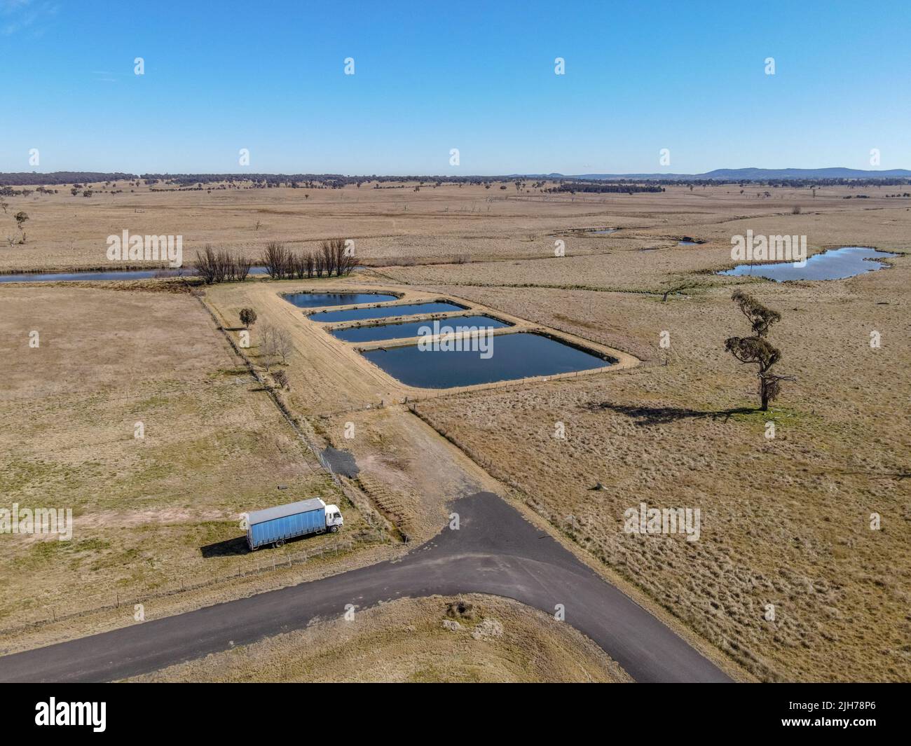 Aerial View at Deepwater, NSW, 2371, Australia, view of the town ...