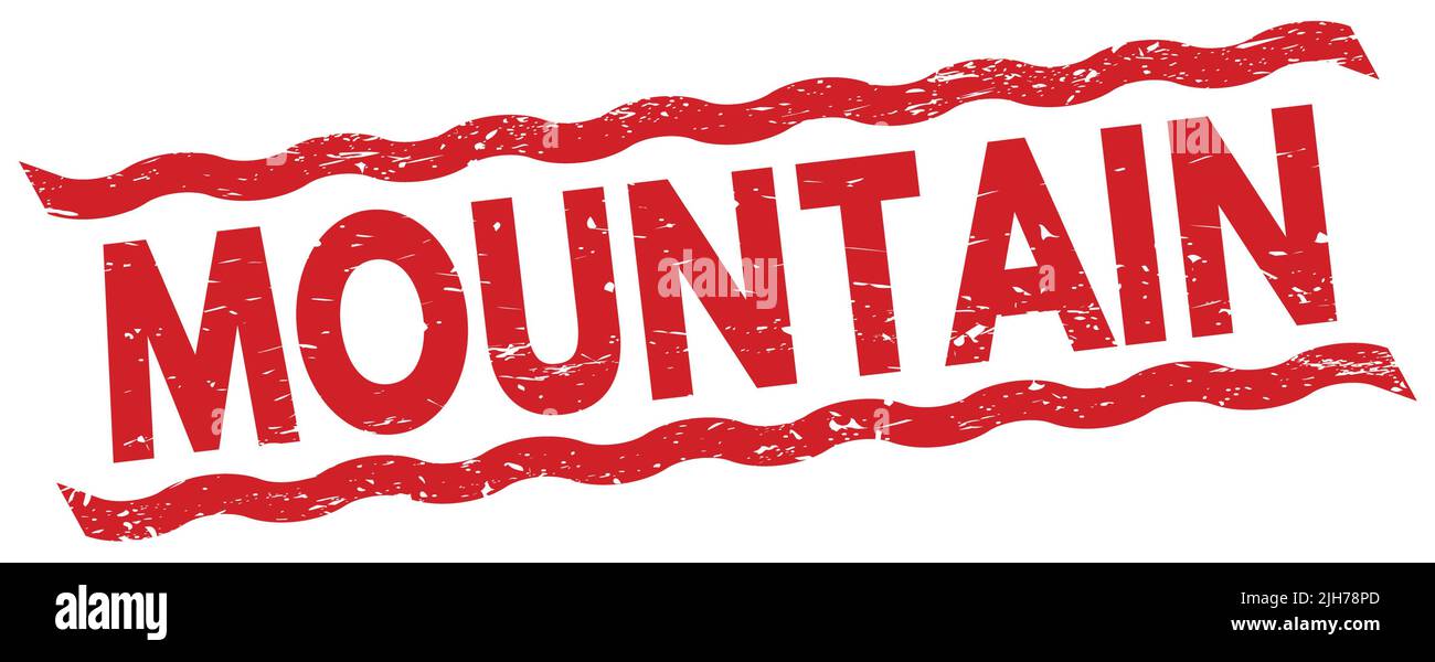 MOUNTAIN text written on red lines stamp sign Stock Photo - Alamy