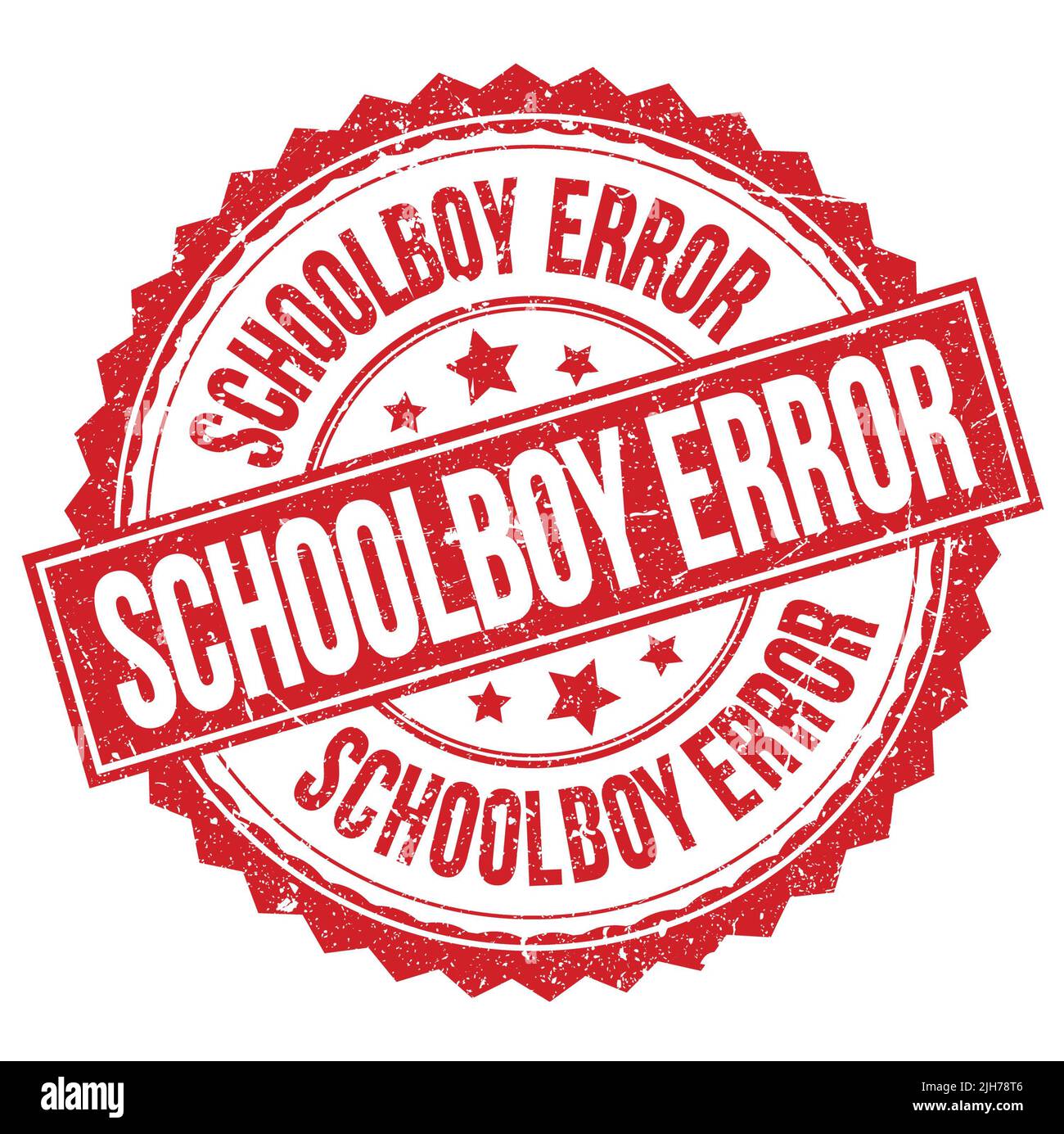 SCHOOLBOY ERROR text written on red round stamp sign Stock Photo - Alamy