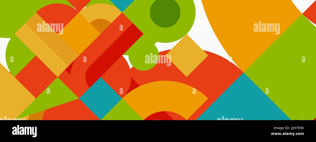 Circle and square geometric background. Round shapes with squares and ...