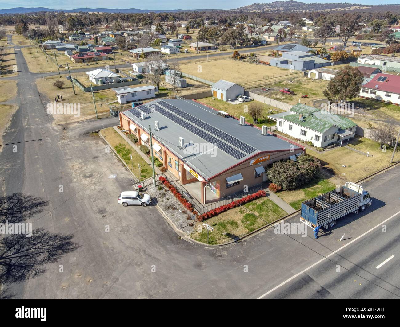 Aerial View at Deepwater, NSW, 2371, Australia, view of the town ...