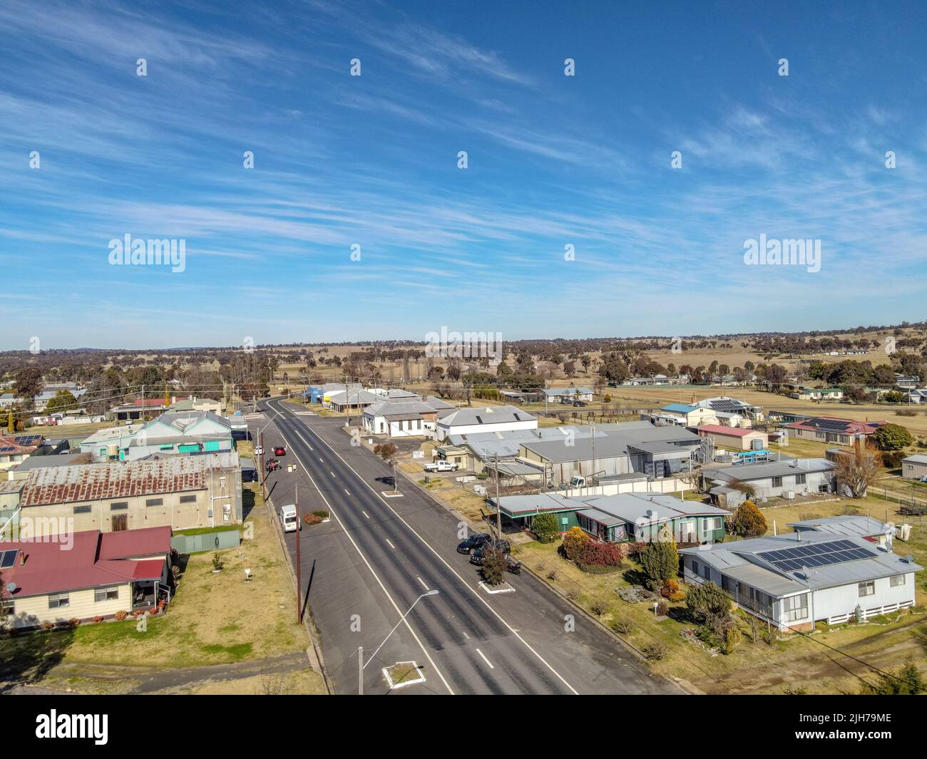 Aerial View at Deepwater, NSW, 2371, Australia, view of the town ...