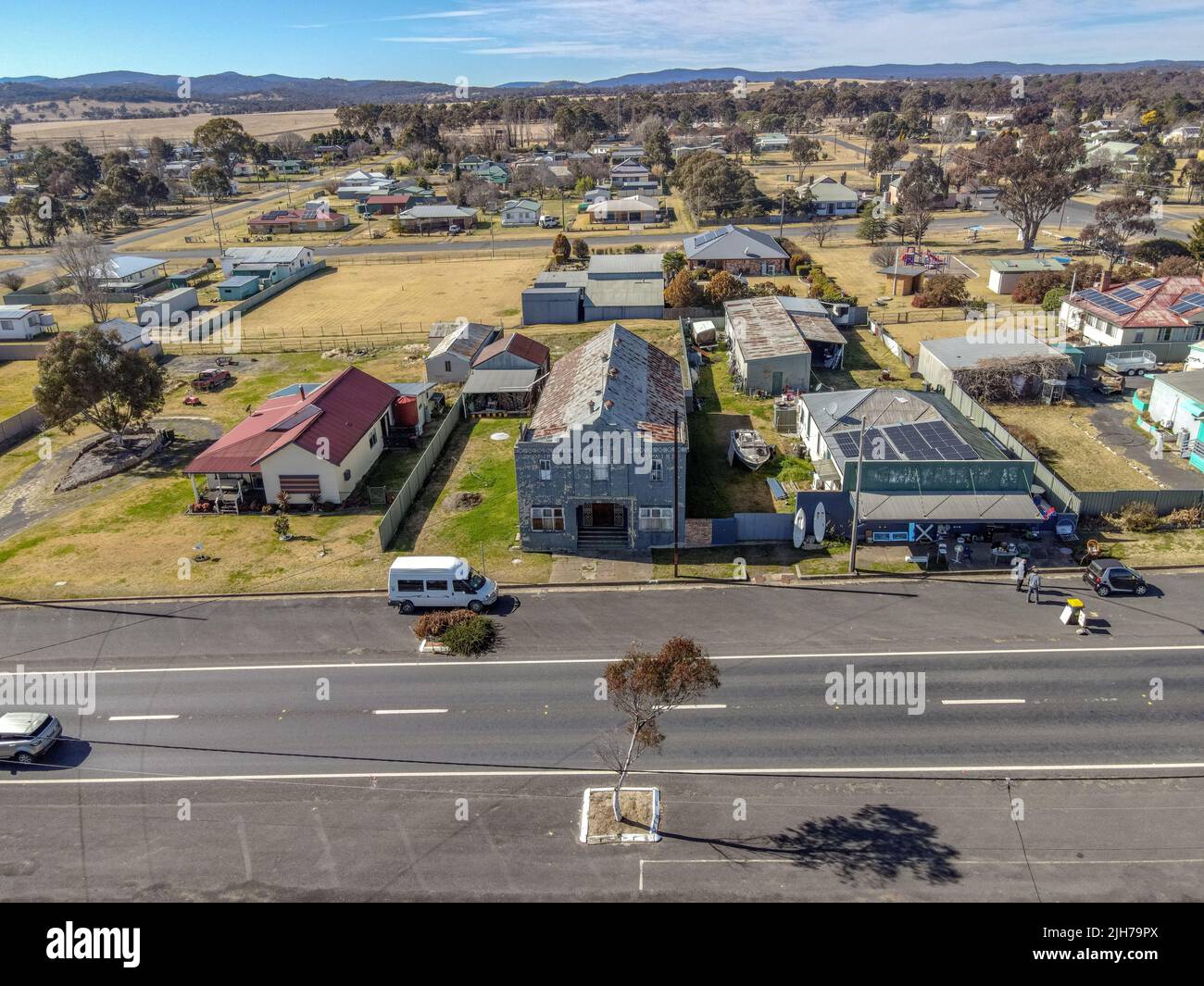 Aerial View at Deepwater, NSW, 2371, Australia, view of the town ...