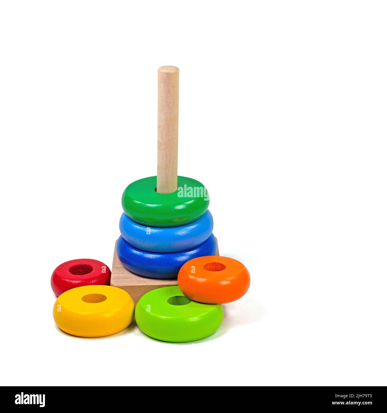 Ring stack tower isolated against white background Stock Photo - Alamy