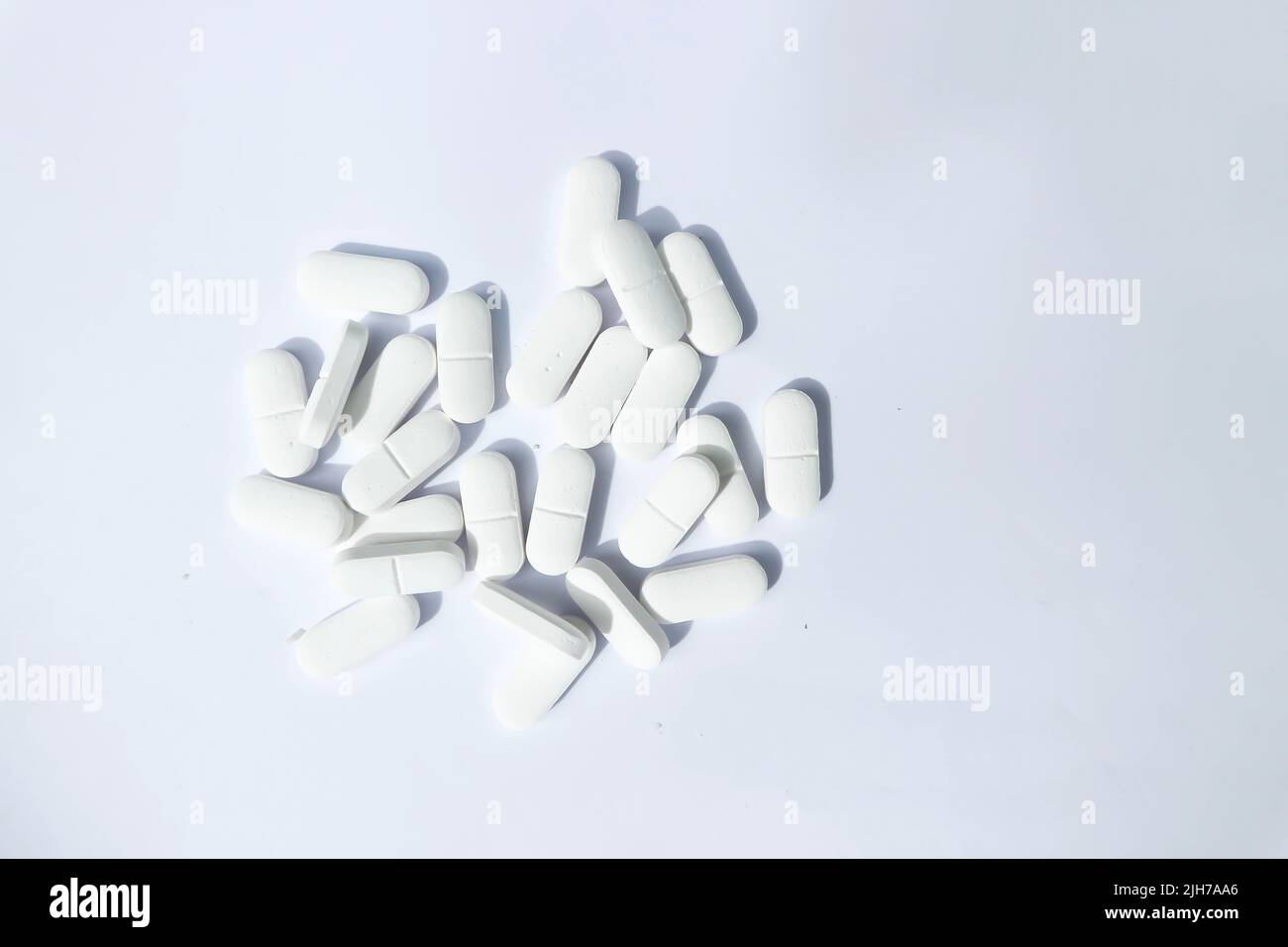 pharmaceutical or medicine or pills, tablets and capsules in top view ...