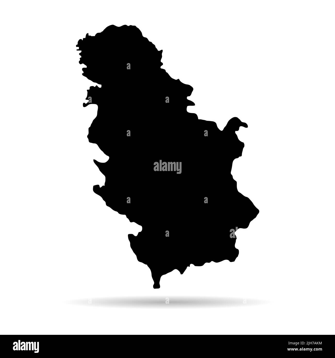 Serbia map icon, geography blank concept, isolated graphic background ...