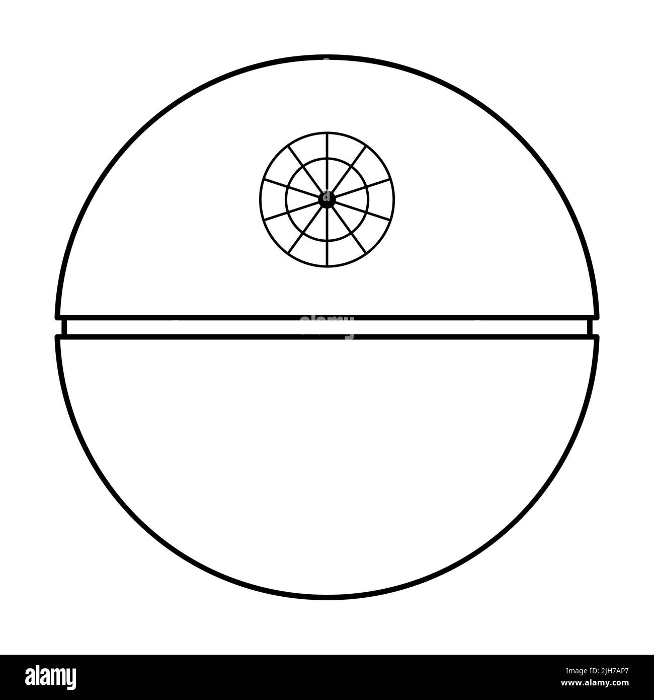 Death star icon, mobile space station symbol, circle galaxy planet ...