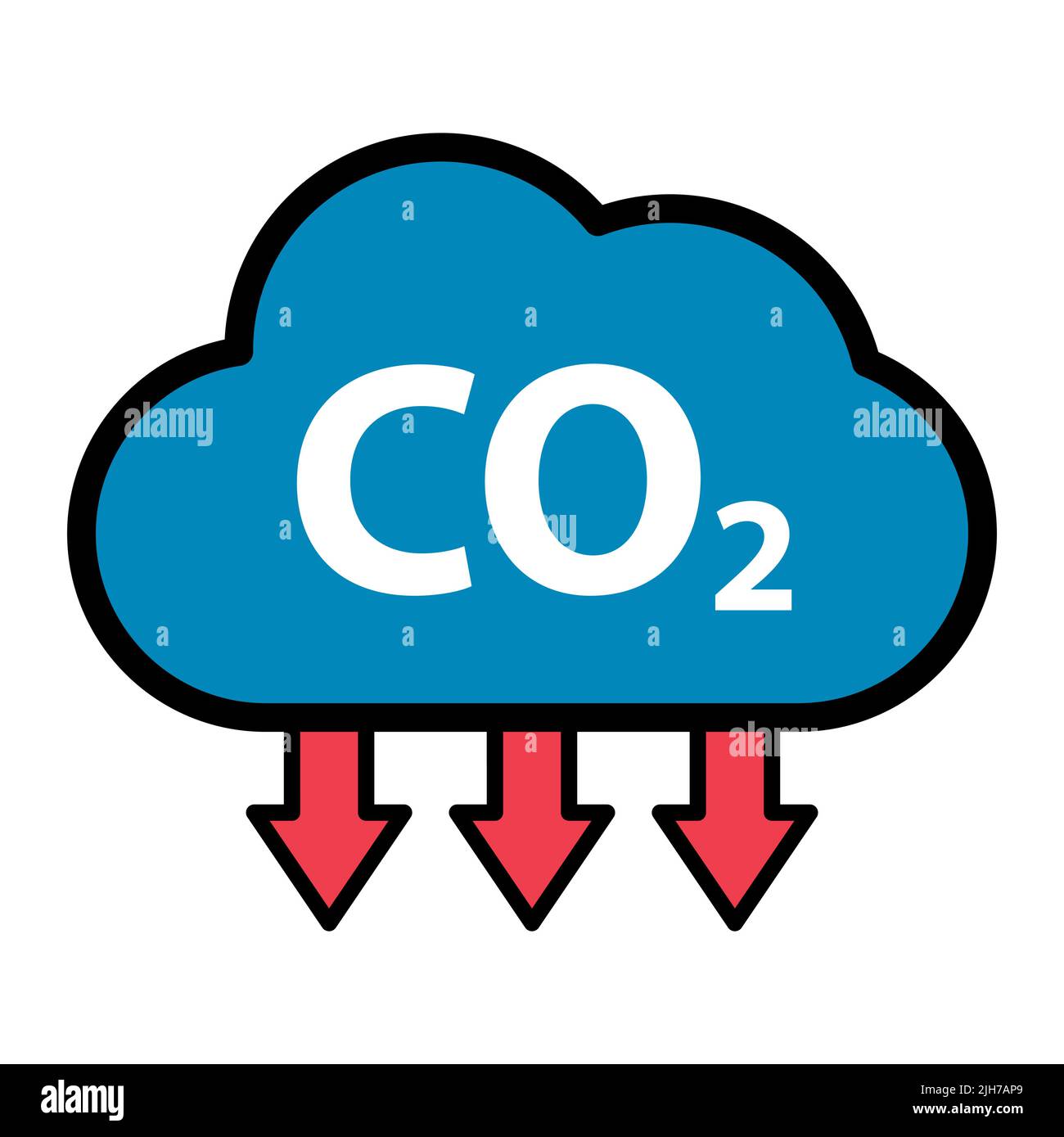 CO2 reduce cloud icon, clean global emission, environment eco design ...