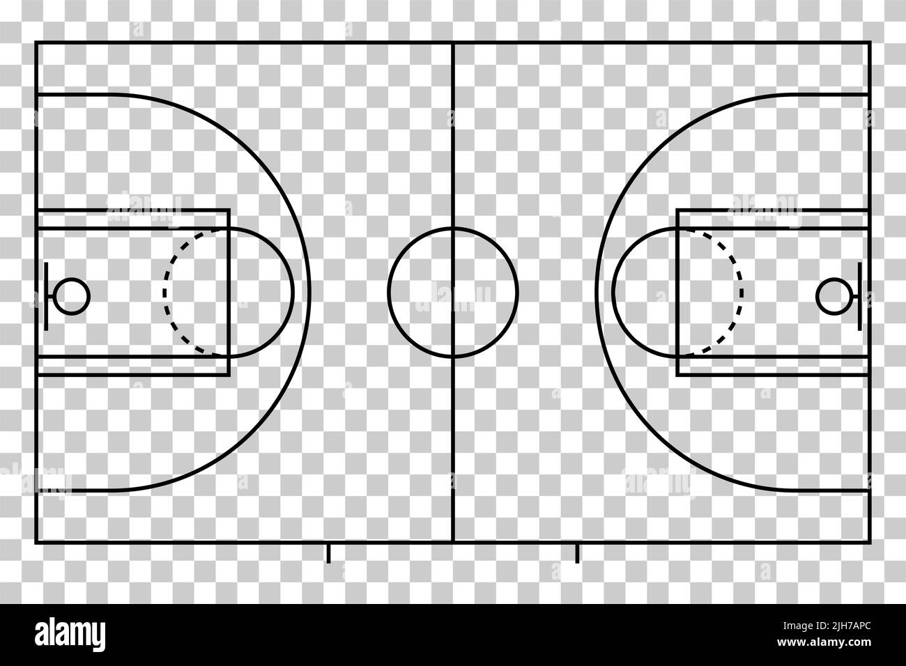 Basketball court icon, floor parquet area, top american sport symbol ...
