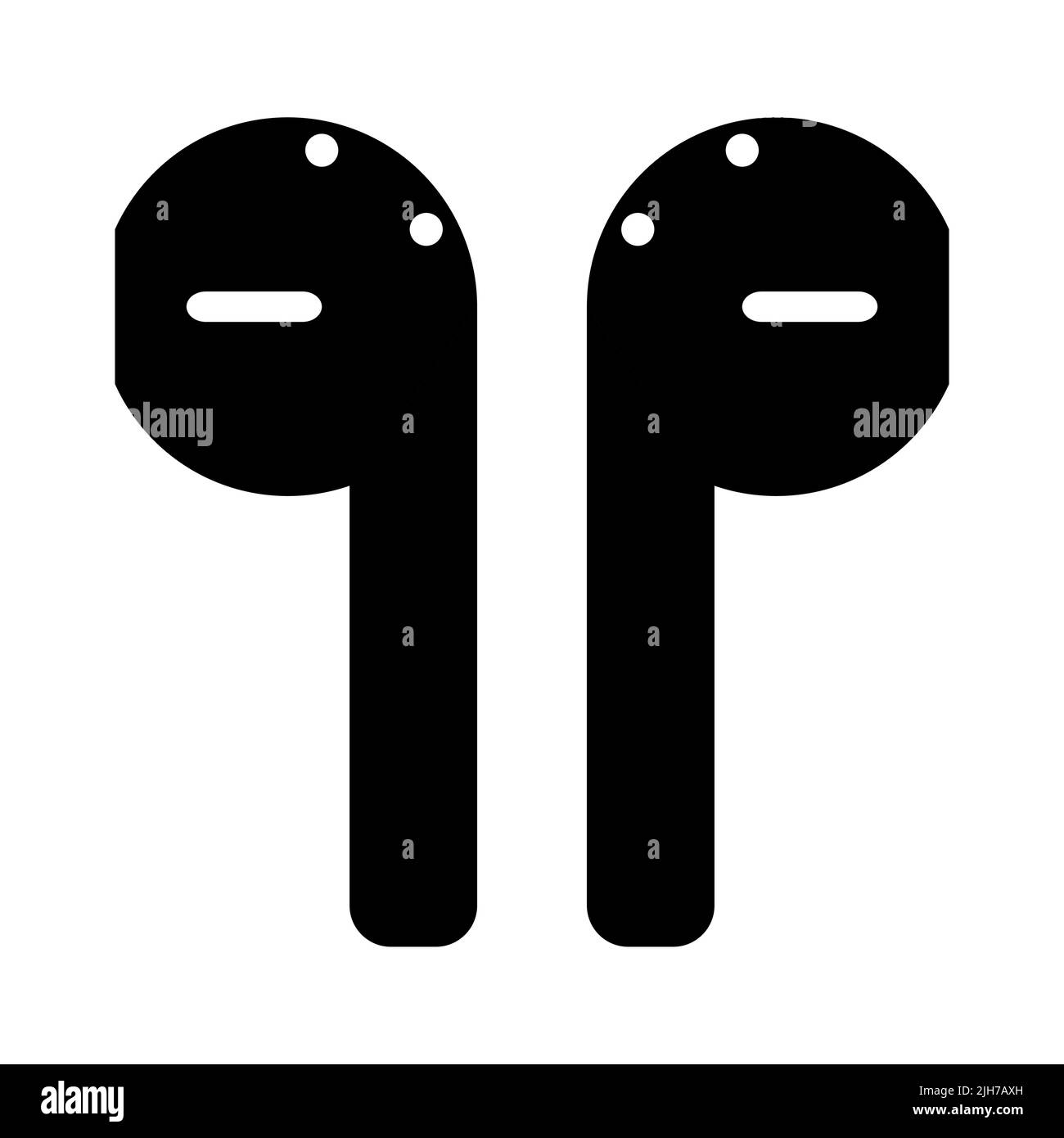 Set of Earphones music flat icon, sound technology device sign, web ...