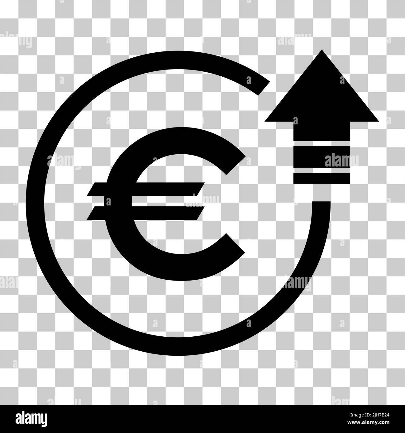 Cost symbol euro increase icon. Income vector symbol isolated on ...