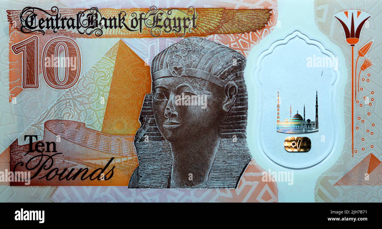 Large fragment of the reverse side of the new first Egyptian 10 LE EGP ...