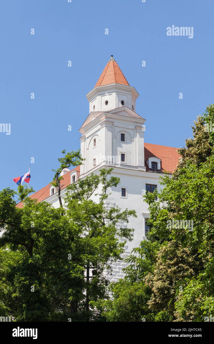 Hrad, - old city in Bratislava, Slovakia, Bratislava castle, -square ...